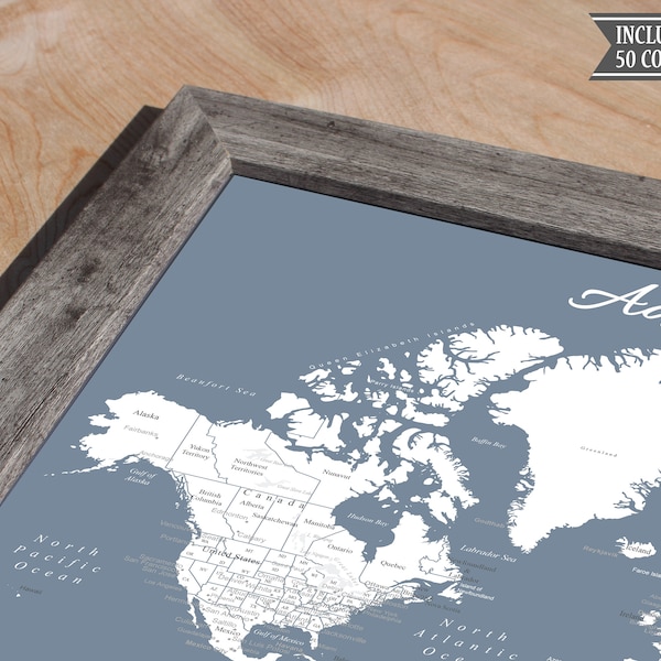 Framed World Map - Etsy