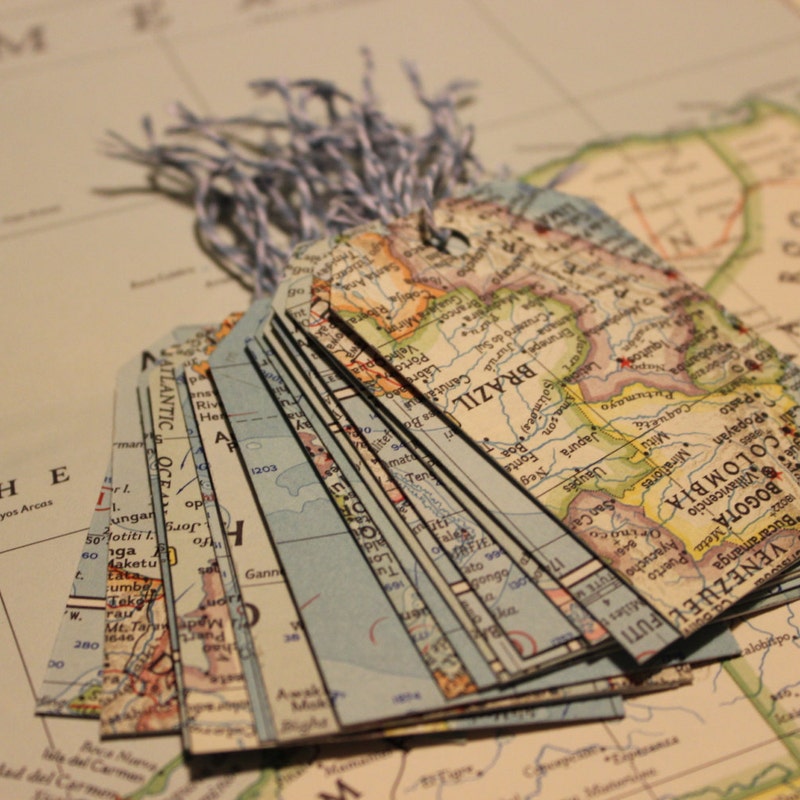 World Map Paper Bags - Etsy