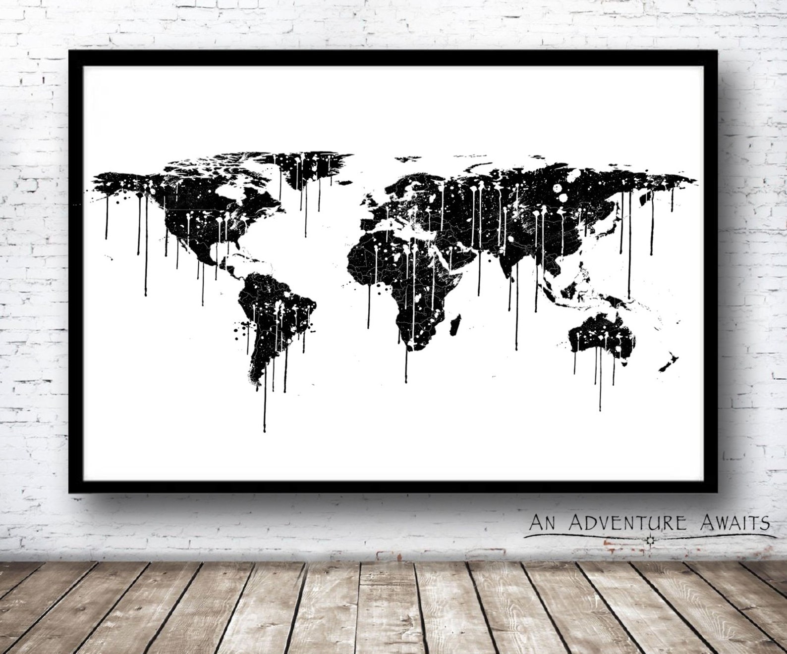 Paint Splatter World Map Print Travel Poster World Map - Etsy