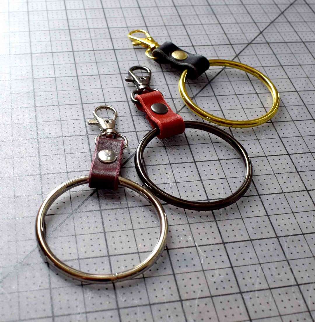 Dio O-ring Leather Keychain Clip With 2" Ring and Trigger Clasp, Belt ...