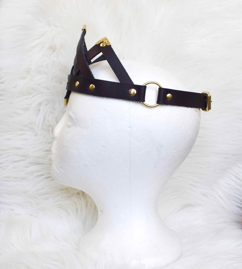 Juliet Black Leather Crown Gothic Accessory Dark Queen | Etsy