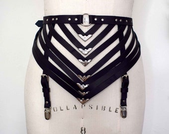 Strappy/ Bondage Garter Belt/ Body Cage/ Fetish Lingerie/ - Etsy