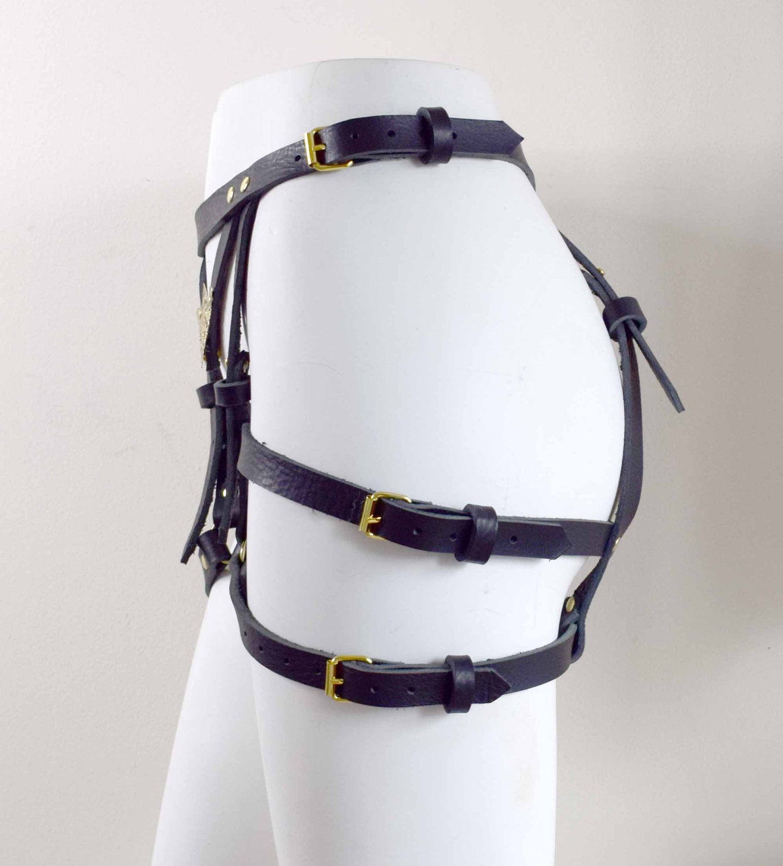 God Killer Black Leather Leg Harness Black Leg Belts Gothic - Etsy