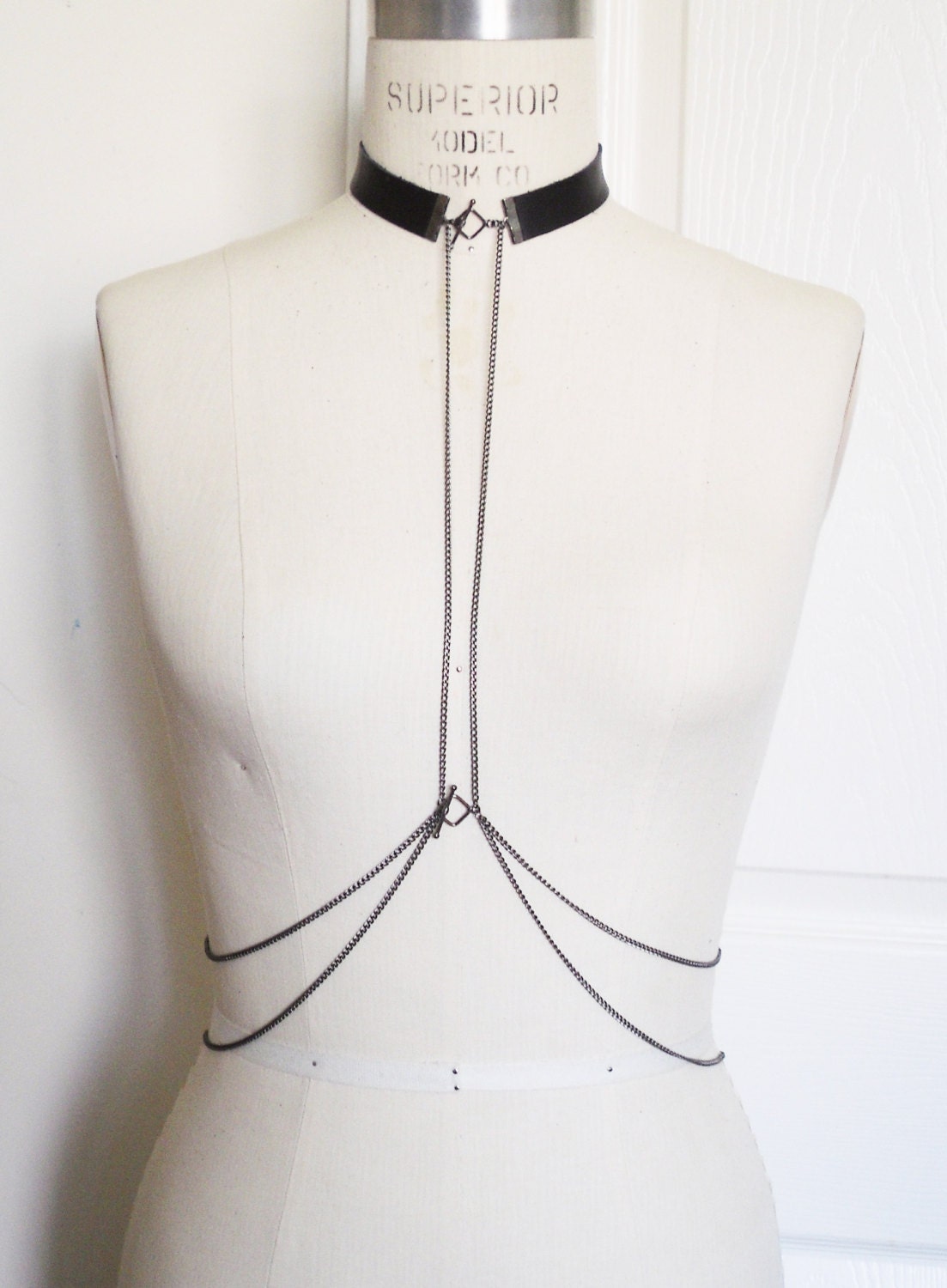 Chain Body Harness Leather Collar Leather Harness Necklace - Etsy Canada