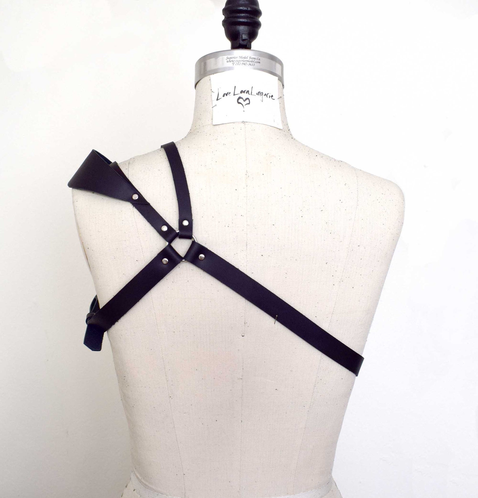 Laika Asymmetrical Strappy Black Leather Shoulder Harness - Etsy