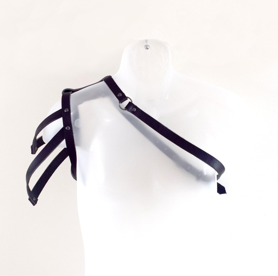 Wyvern Asymmetrical Shoulder Harness Black Leather Harness - Etsy
