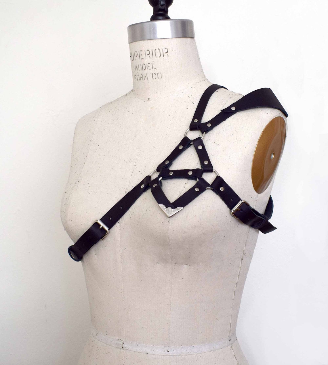 Laika Asymmetrical Strappy Black Leather Shoulder Harness - Etsy