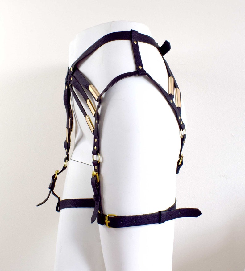 Diedre Strappy Leather Leg Harness Black Leg Belts Gothic - Etsy