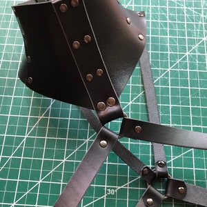 Stigma Black Leather Posture Collar Harness, Strappy Necklace, Choker ...