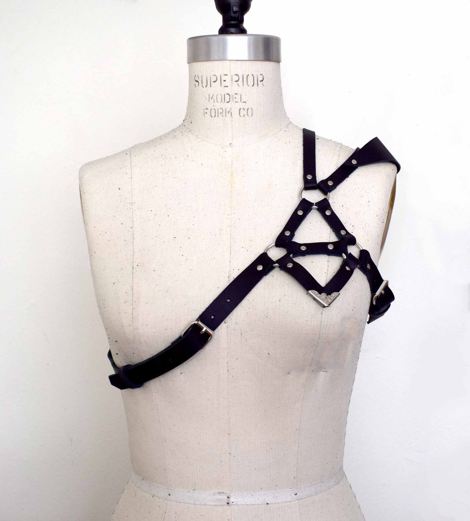 Laika Asymmetrical Strappy Black Leather Shoulder Harness - Etsy