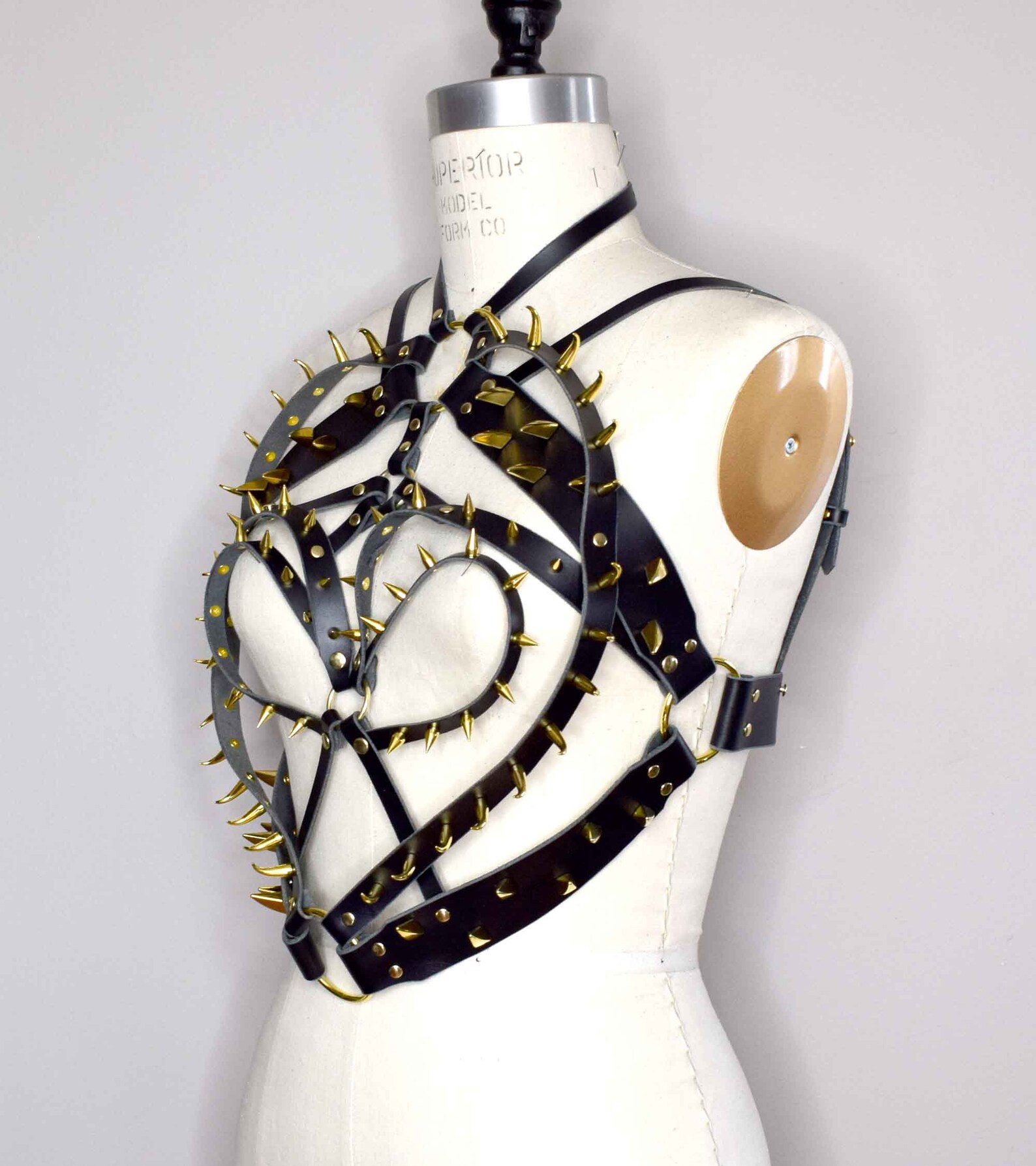 The All Devouring Spiked Leather Torso Harness, Graceful Chest Harness ...