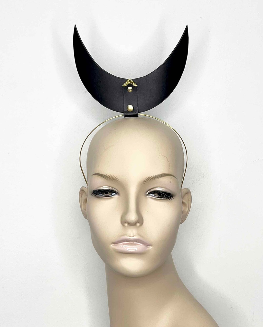 Crescent Moon Leather Hair Pin or Headband, Witchy Luna Accessory, Moon Halo, Gothic Hair Piece ...
