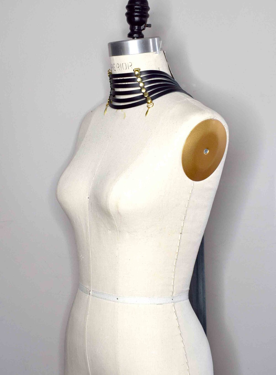 Odile Leather Collar Scarf , Strappy Necklace, Choker Necklace, BDSM ...