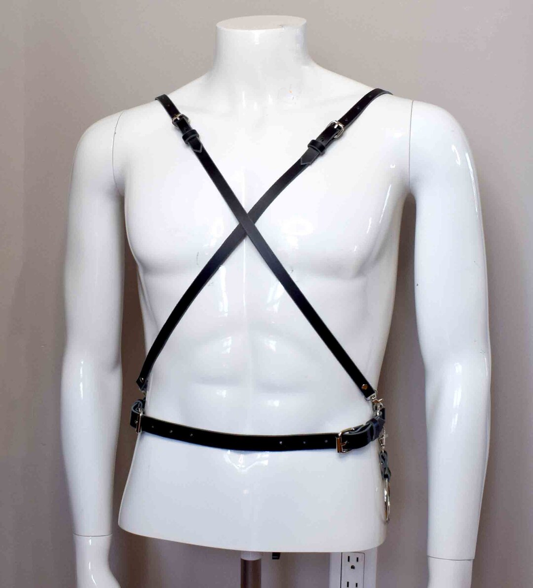 Dio Mens Multi-way Leather Harness, Leather Suspender Belt, Black or ...