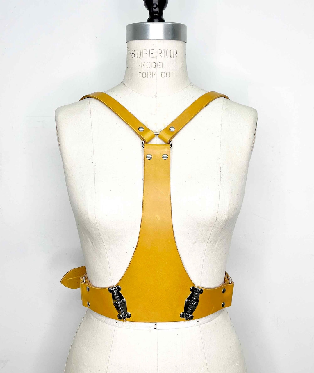 Finn Hinged Leather Chest Harness, Black Body Cage, Nouveau Goth ...