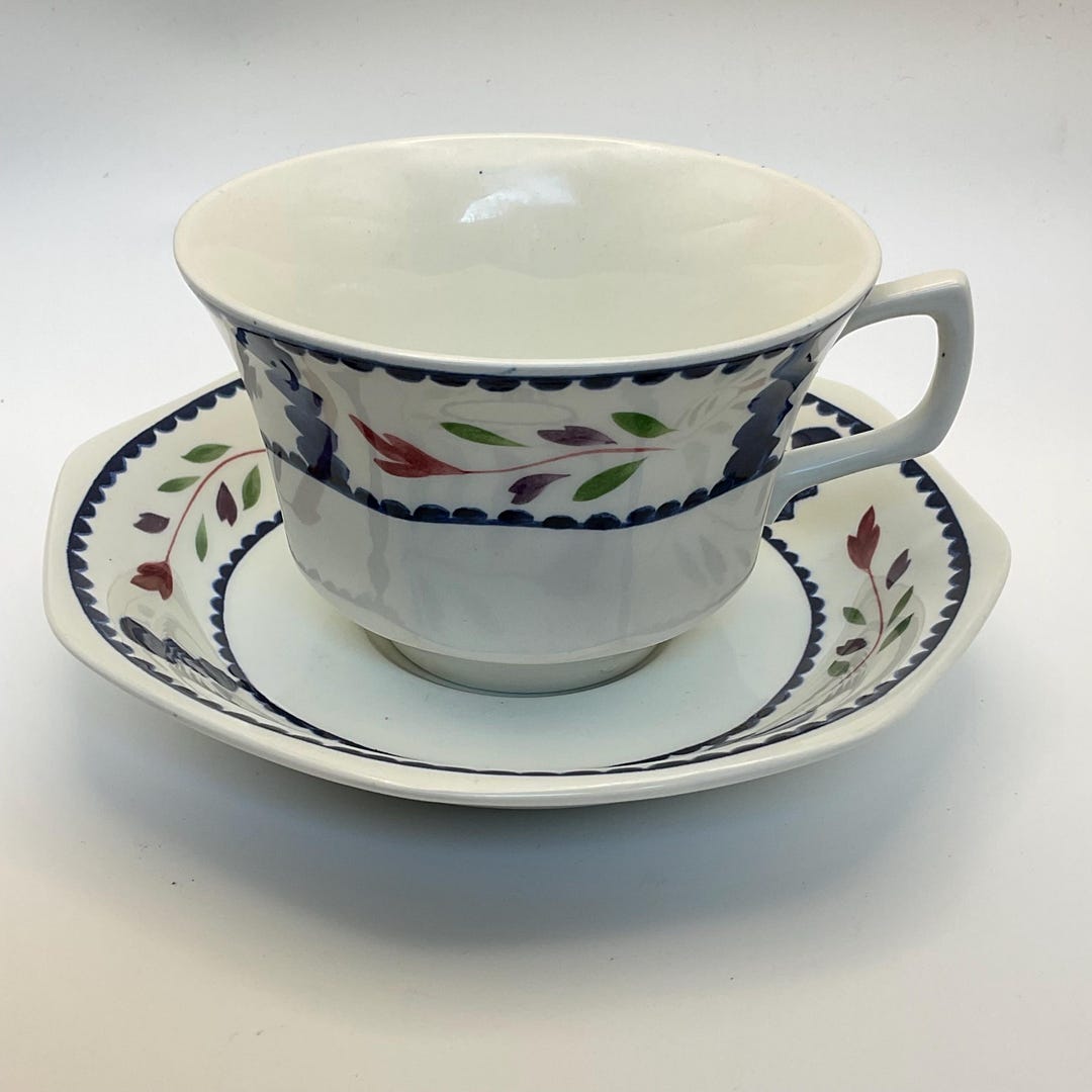 4 Sets of Vintage Adams Lancaster English Ironstone Teacups and Saucers ...