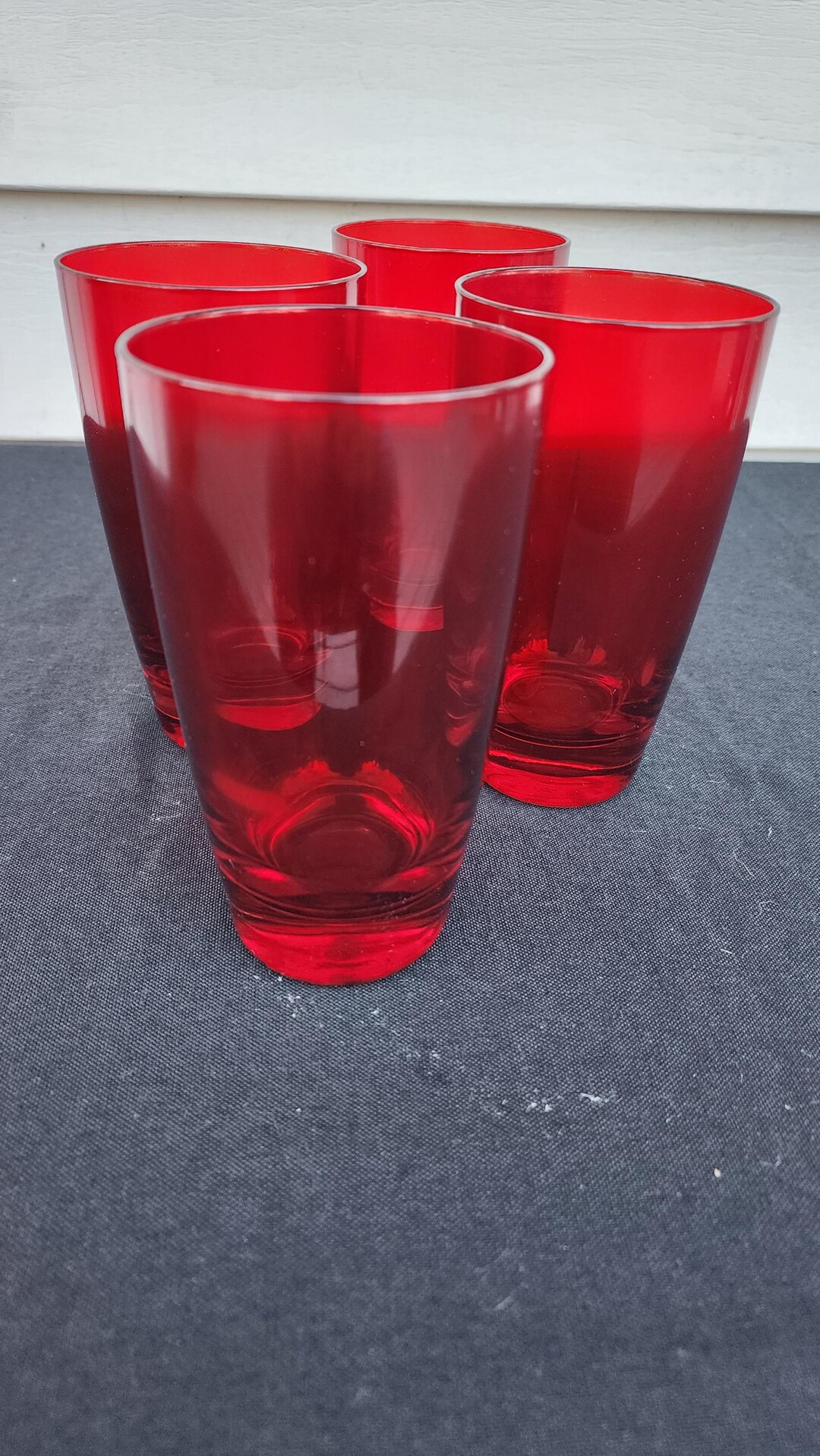 1960-1970's MCM Anchor Hocking Ruby Red Glasses Set of 4 - Etsy