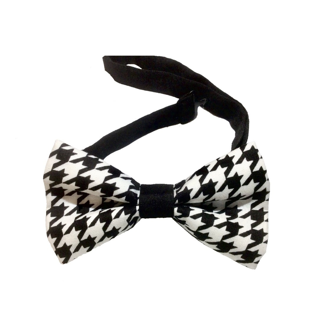 Houndstooth Bow Tie Gifts for Men Black and White Tie Retro - Etsy