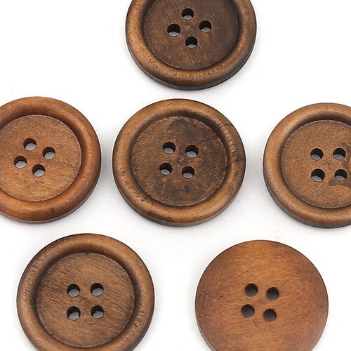 Chestnut Brown Wooden Buttons 25mm 1 Inch 2 Holes - Etsy