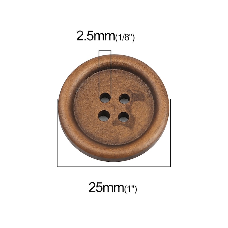 1 Rustic Wood Sewing Buttons Dark Brown 1 Inch Wood - Etsy