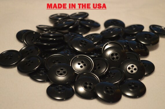 1 Black Buttons 1 Inch Black Plastic Buttons Bulk | Etsy
