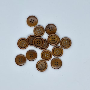 1" Rustic Wood Sewing Buttons Dark Brown - 1 Inch Wood Buttons - 25mm ...