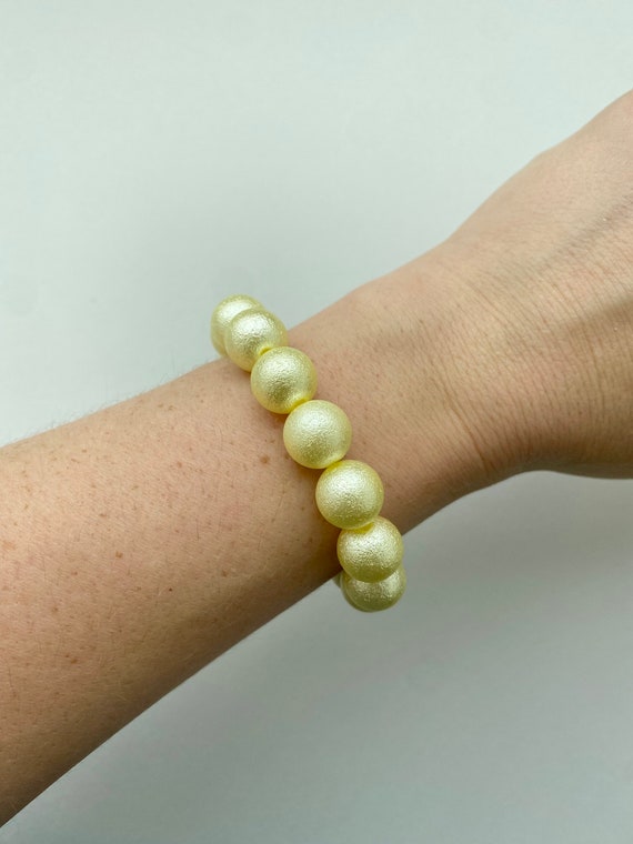 Pale Yellow Wrinkle Statement Stretch Bracelet - Etsy