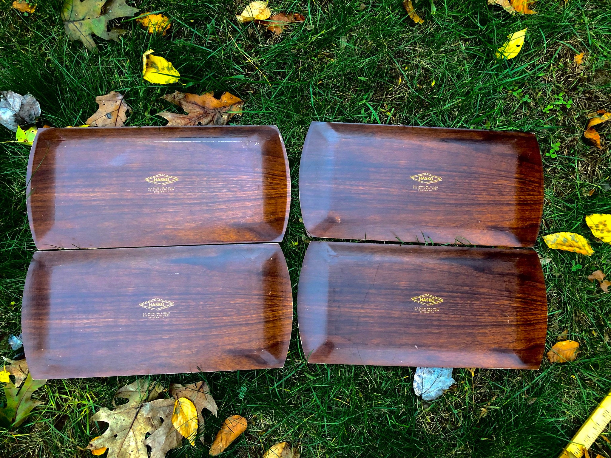 Vintage Hasko Trays 1940s Set of Four 4 Buffet All Purpose Trays Lap ...