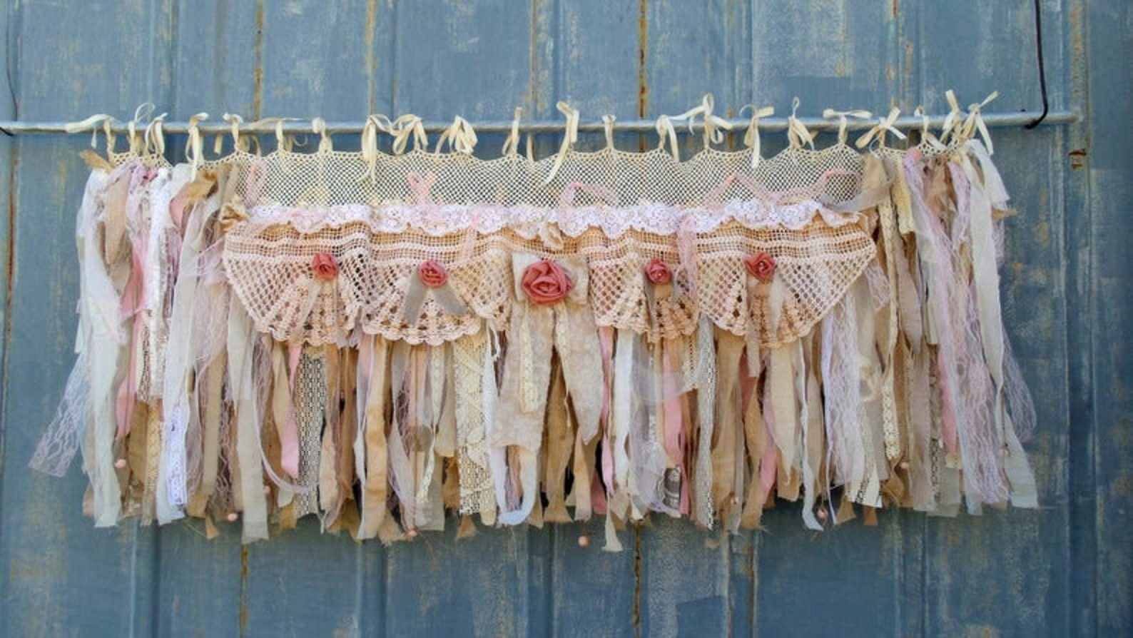 Boho Rag Curtain Gypsy Bohemian Curtain Sheer Curtain Backdrop | Etsy