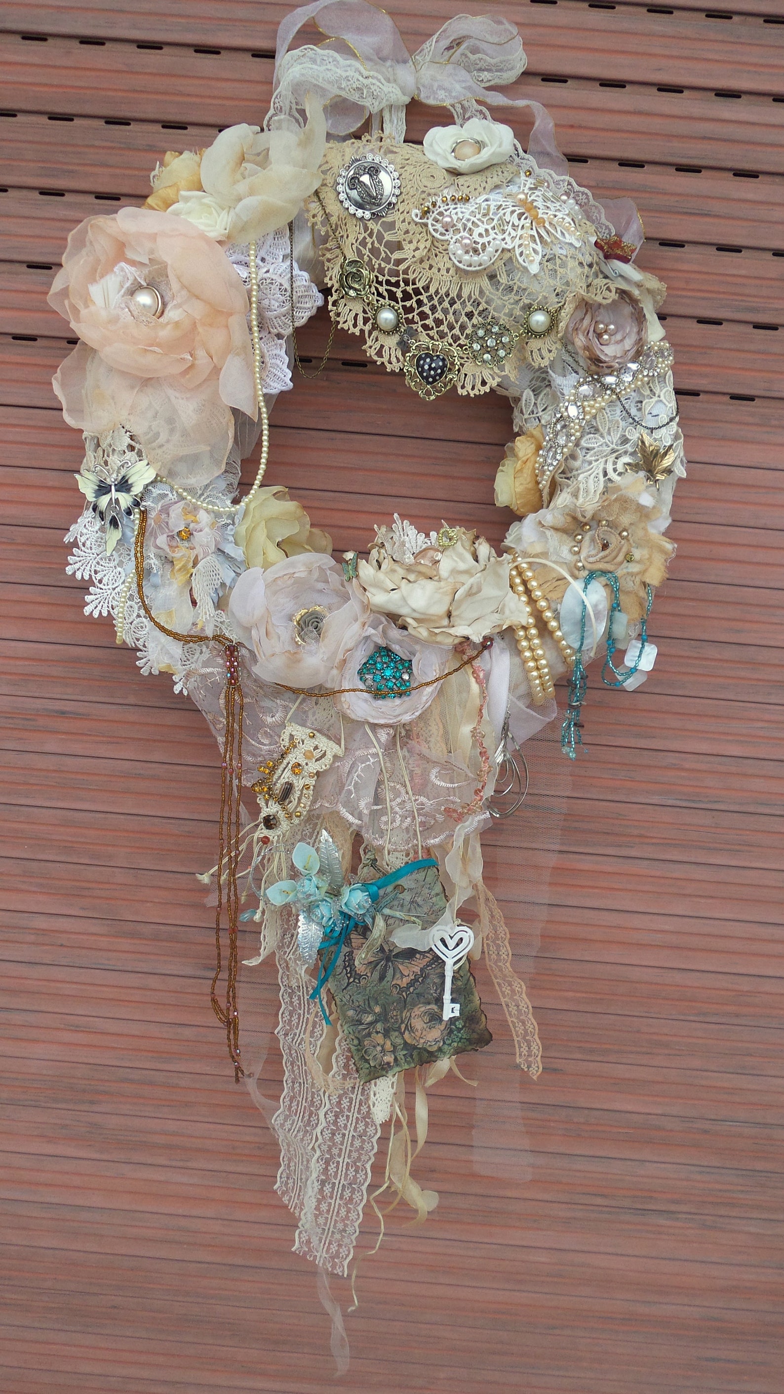 Beige Turquoise Wreath Country House Wreath Gypsy Wreaths - Etsy