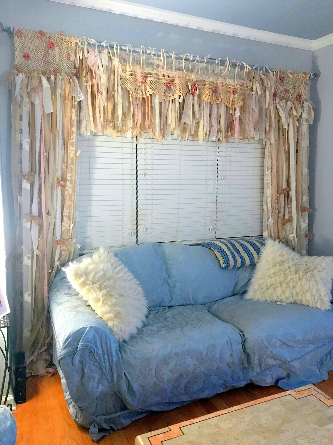 Boho Rag Curtain Gypsy Bohemian Curtain Sheer Curtain Backdrop Hippie ...