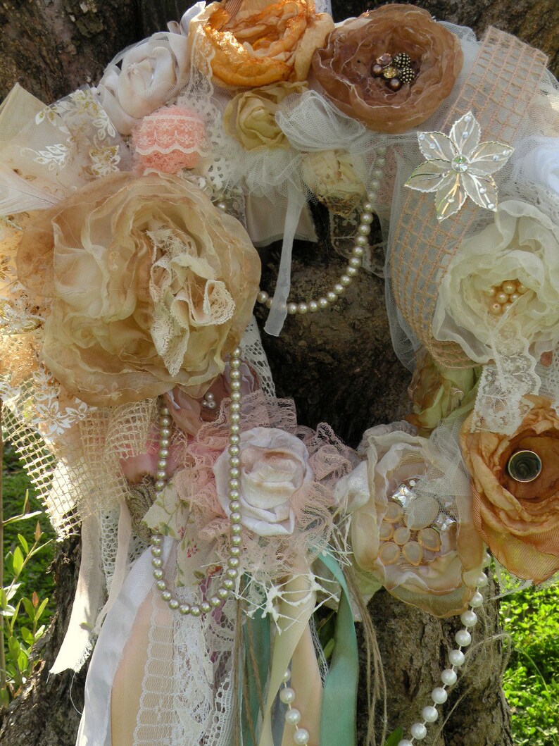 Vintage inspired wreath Rustic Shabby Wreath Country Wreath | Etsy