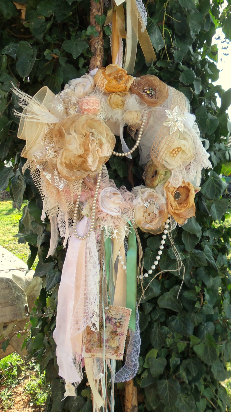 Vintage inspired wreath Rustic Shabby Wreath Country Wreath | Etsy