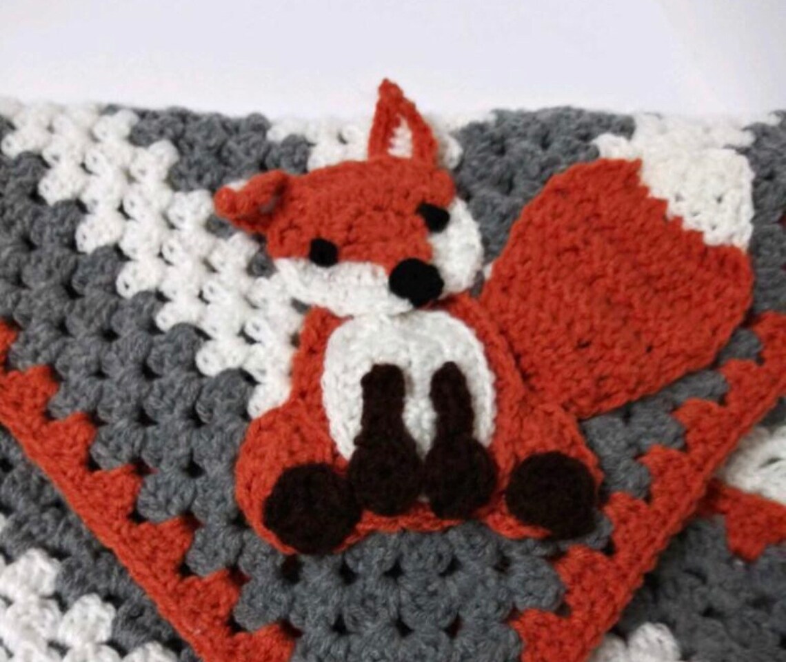 Crochet Woodland Fox Baby Blanket | Etsy