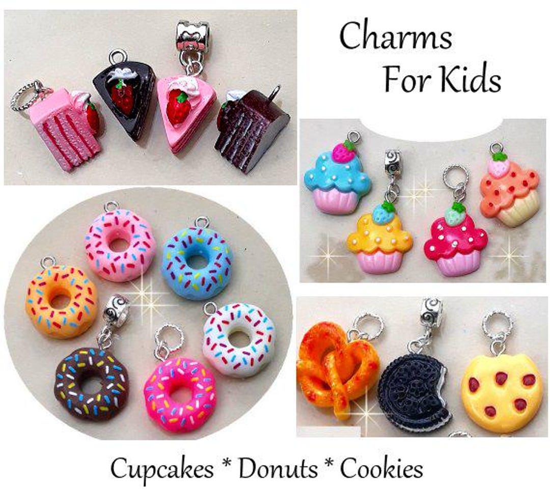 Cupcake Donut Pretzel Charms: Pandora Style Kids Bracelet Charms - Etsy