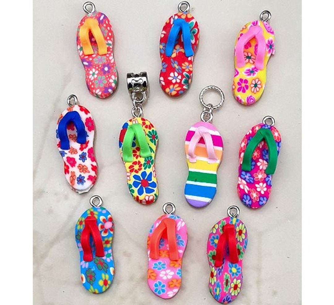 Flip Flop Charm Bracelet Dangle Sandal Charm Necklace Charm Pendant for ...