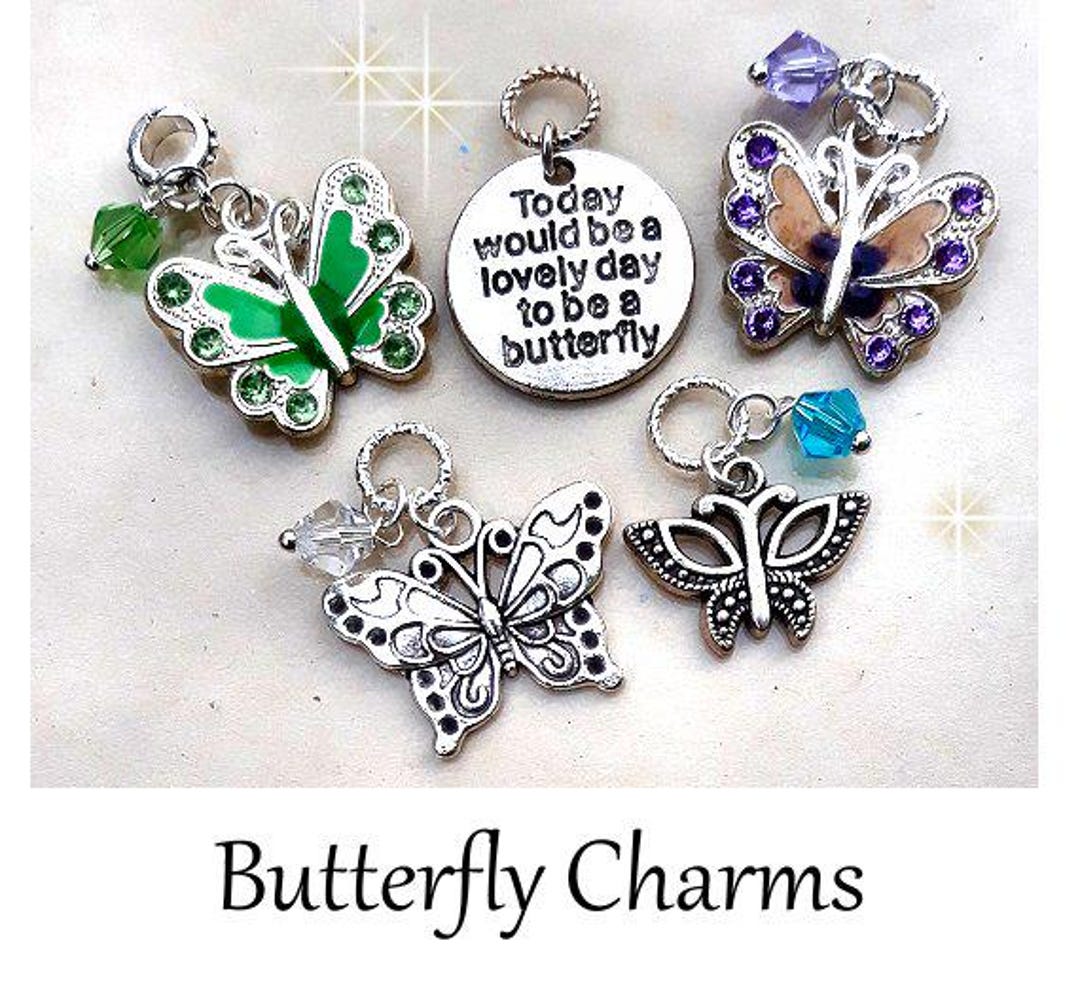 Butterfly Dangle Charms for European Pandora Style Charm Bracelets With ...