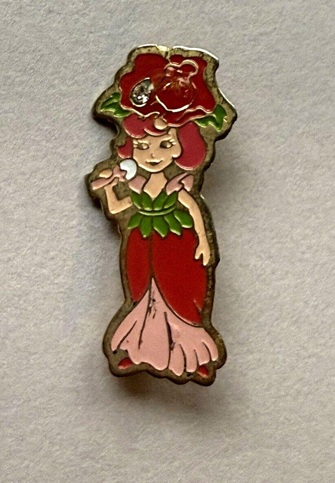 Vintage 1983 Rose Petal Place Signed H Eldon Enamel Rhinestone Brooch ...