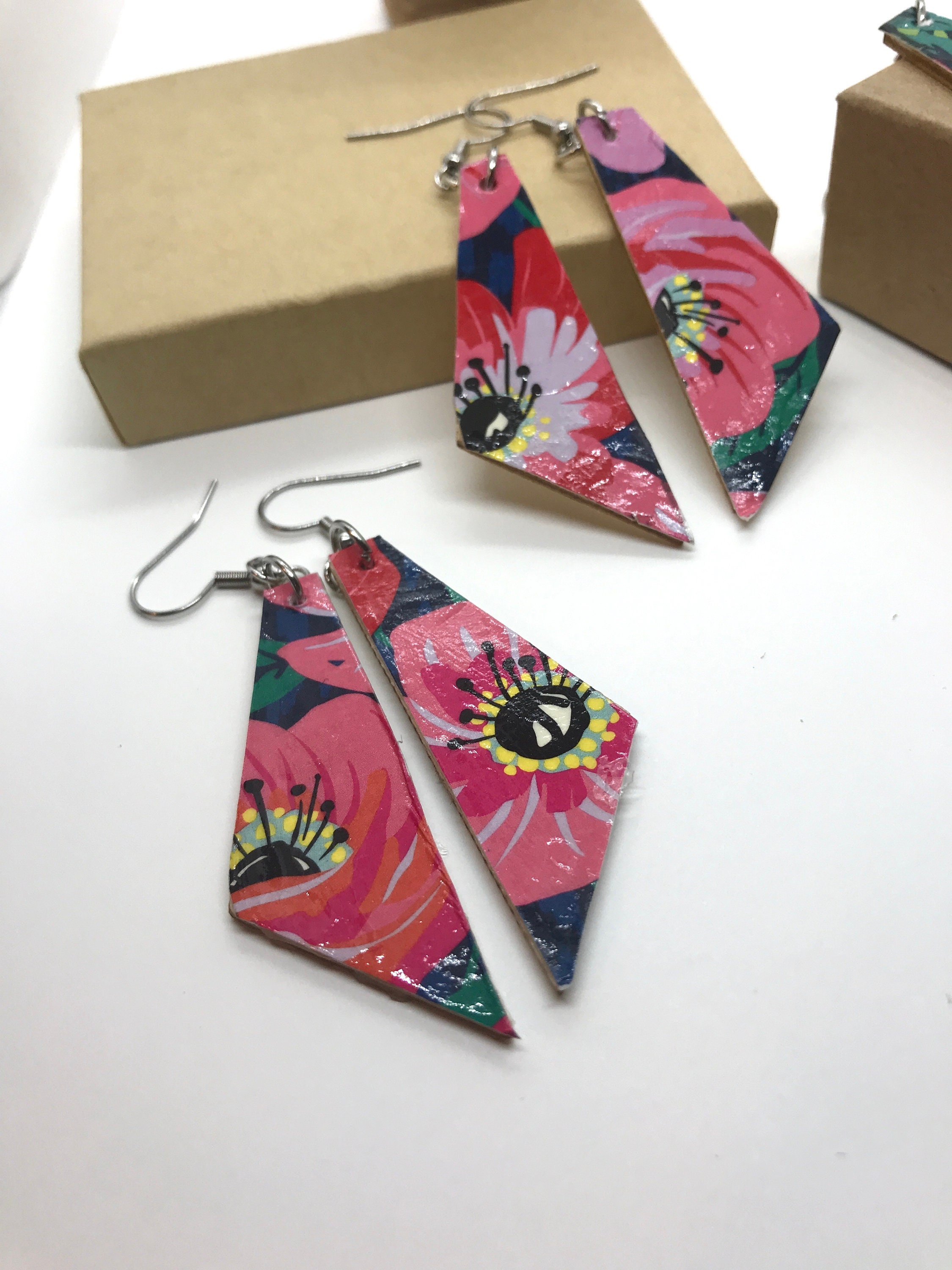 Unique Handmade Earrings Made of Mixed Materials Specialty - Etsy