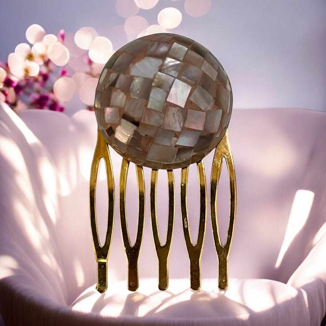 Pale Pink Inlaid Mother of Pearl Small 1 & 1/2" Hair Comb - Etsy