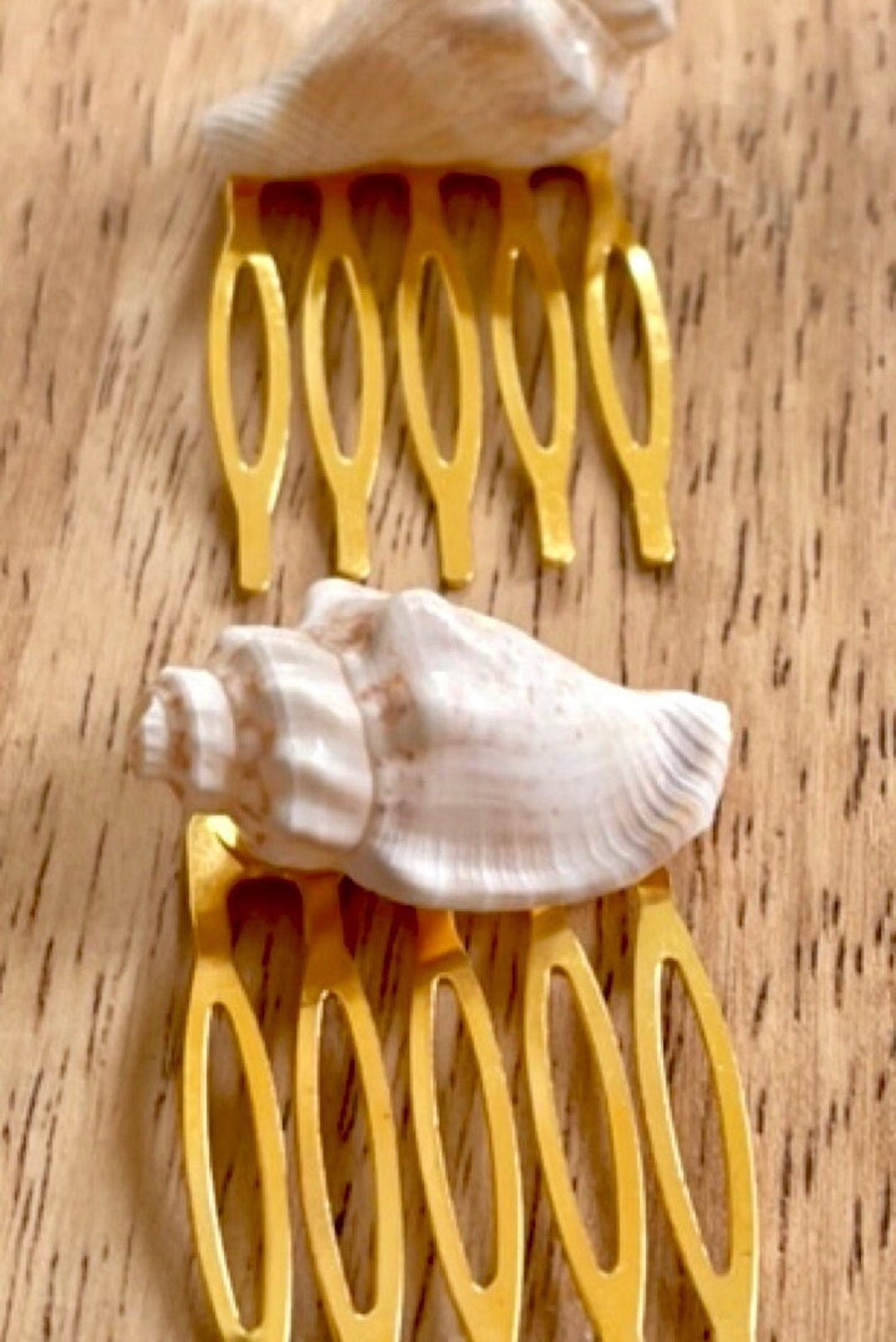 Pair of Sea Shell Mini Metal Beach Themed Hair Combs - 1" Each - Etsy