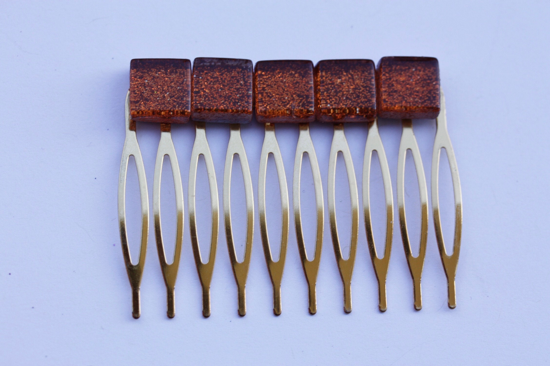 Stunning Glittered Glass Hair Comb - Etsy UK