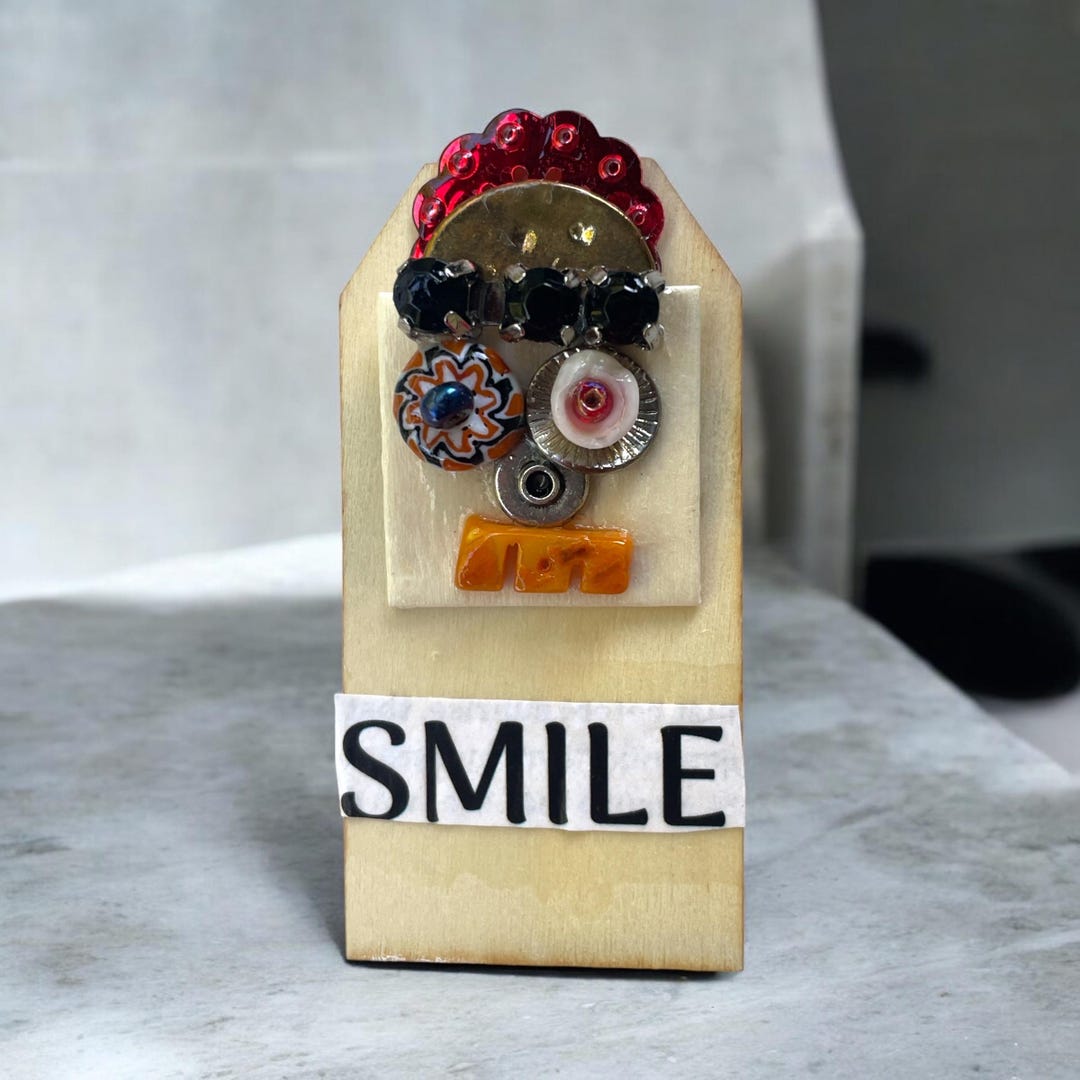 SMILE - My Funny Face Mixed Medium Art on Wood - Can Be Ordered as a ...
