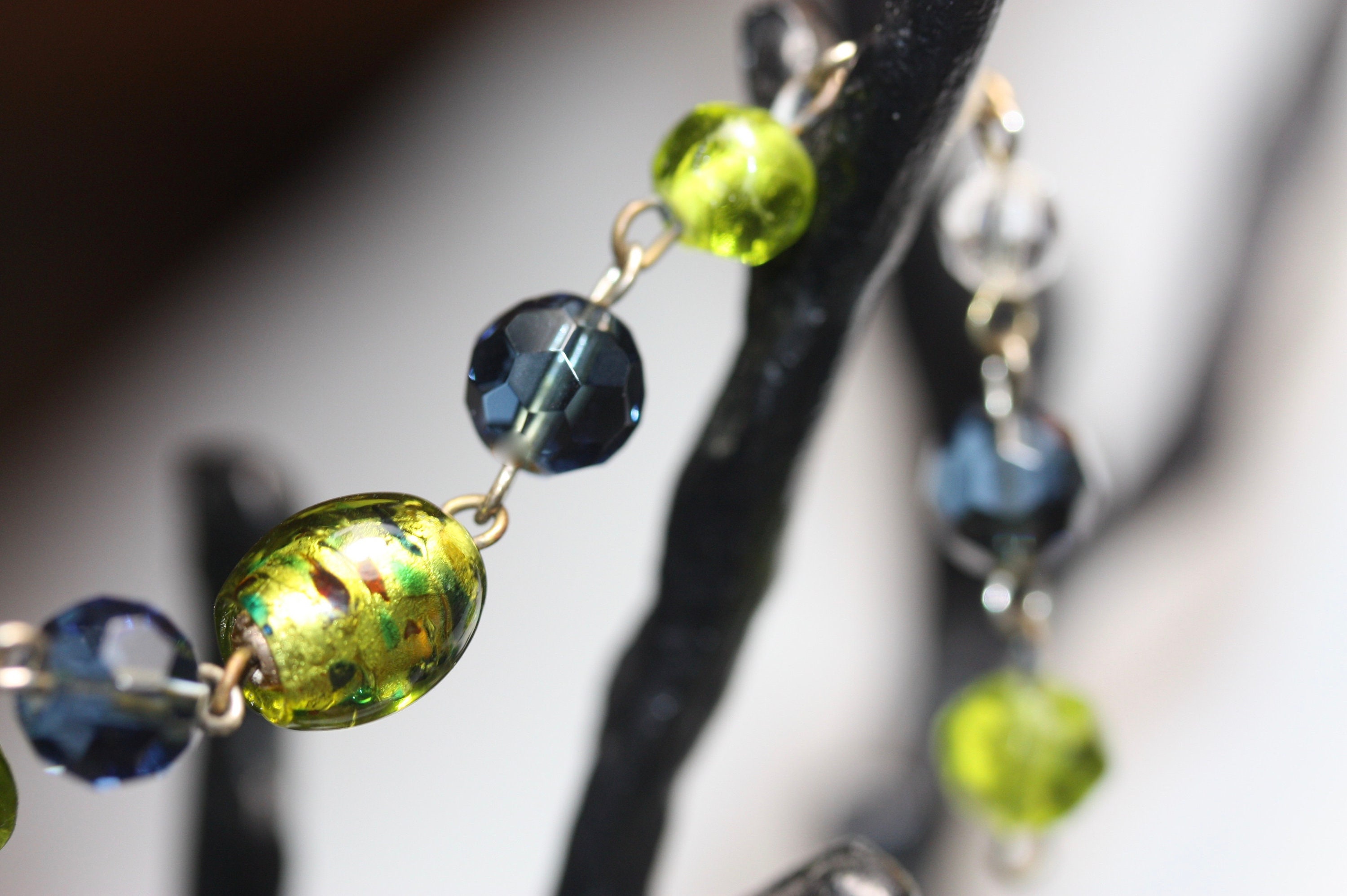 Faceted Art Glass Crystal Bracelet Made of Vintage Components - Etsy