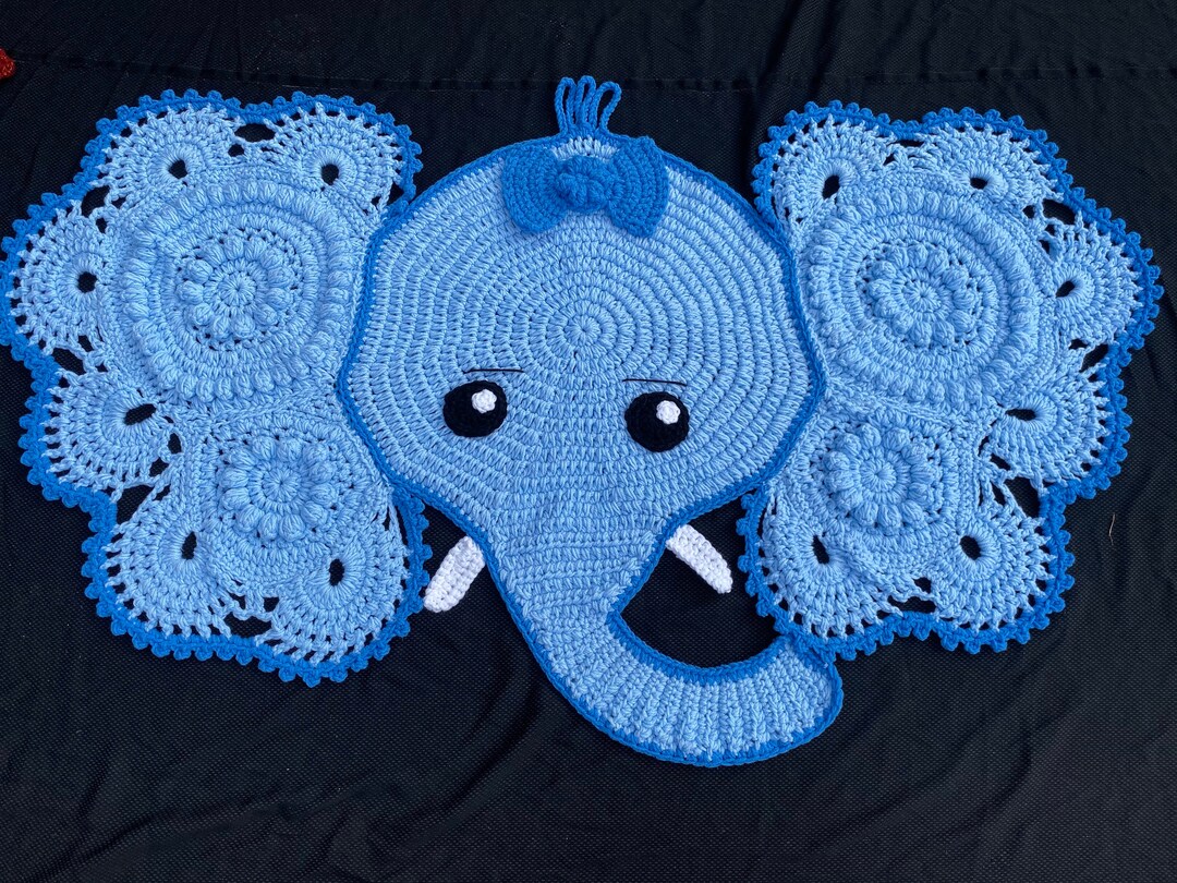 Handmade Crocheted Elephant Rug - Etsy