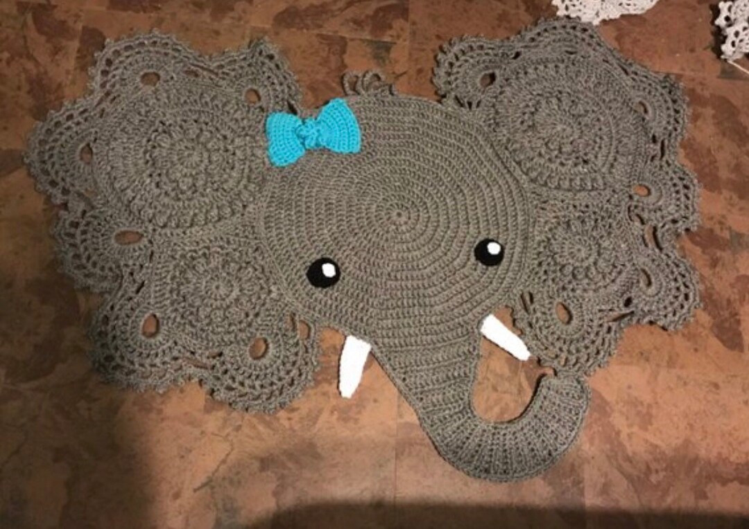 Handmade Crocheted Elephant Rug - Etsy