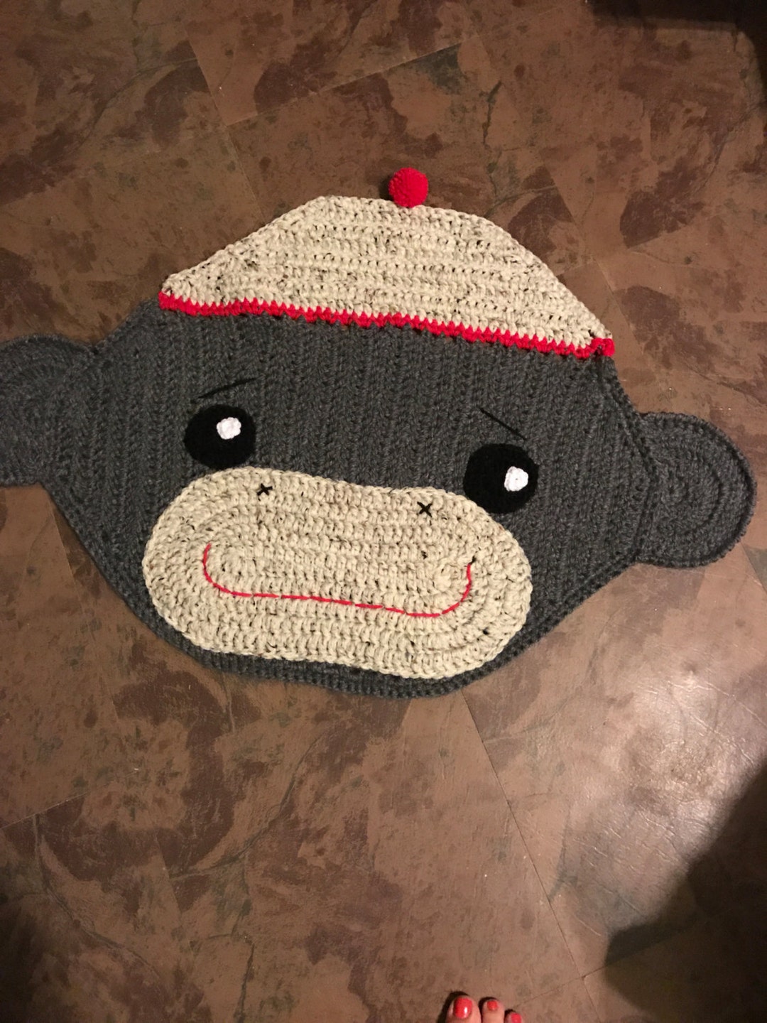 Crocheted Sock Monkey Rug - Etsy
