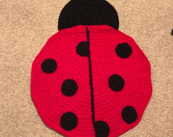 CROCHET LADYBUG RUG, Ladybug Rug, Crochet Rug, Handmade Crochet Rug, - Etsy