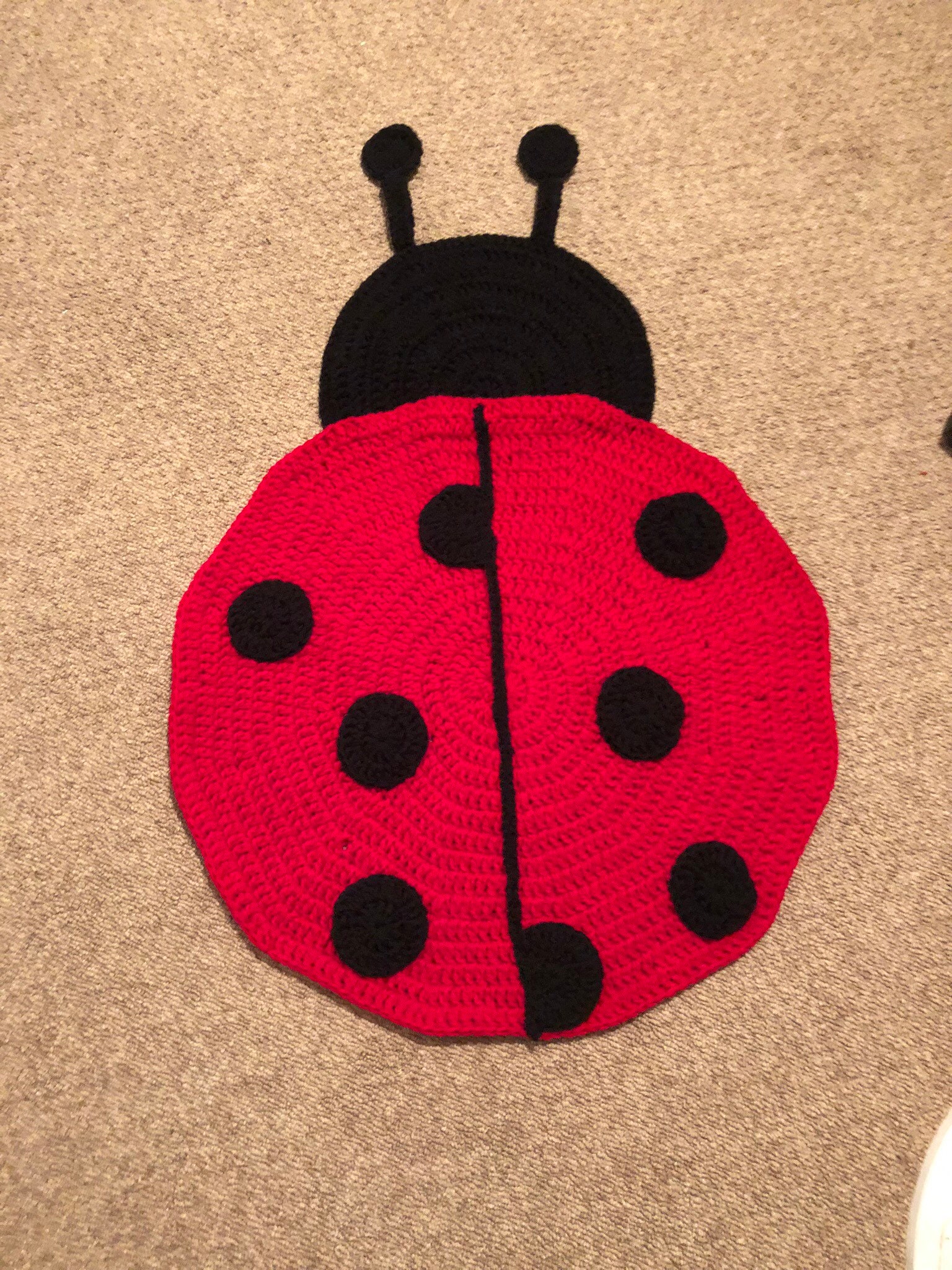 Crocheted Ladybug Rug | Etsy