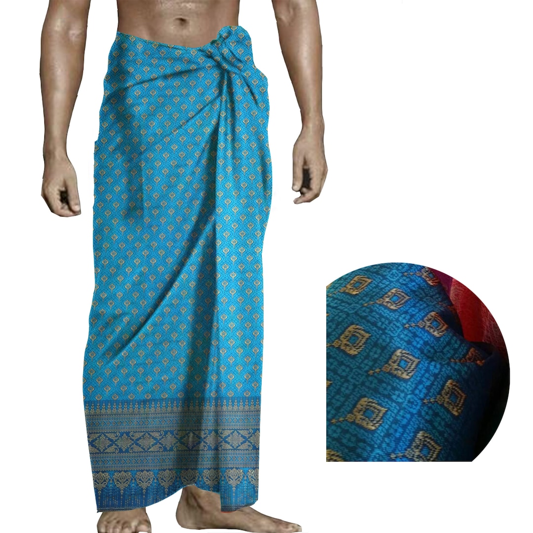 Longyi Silk a Mix Sarong Silk Dhoti Pareo Lavalava Malong Mens Silk ...
